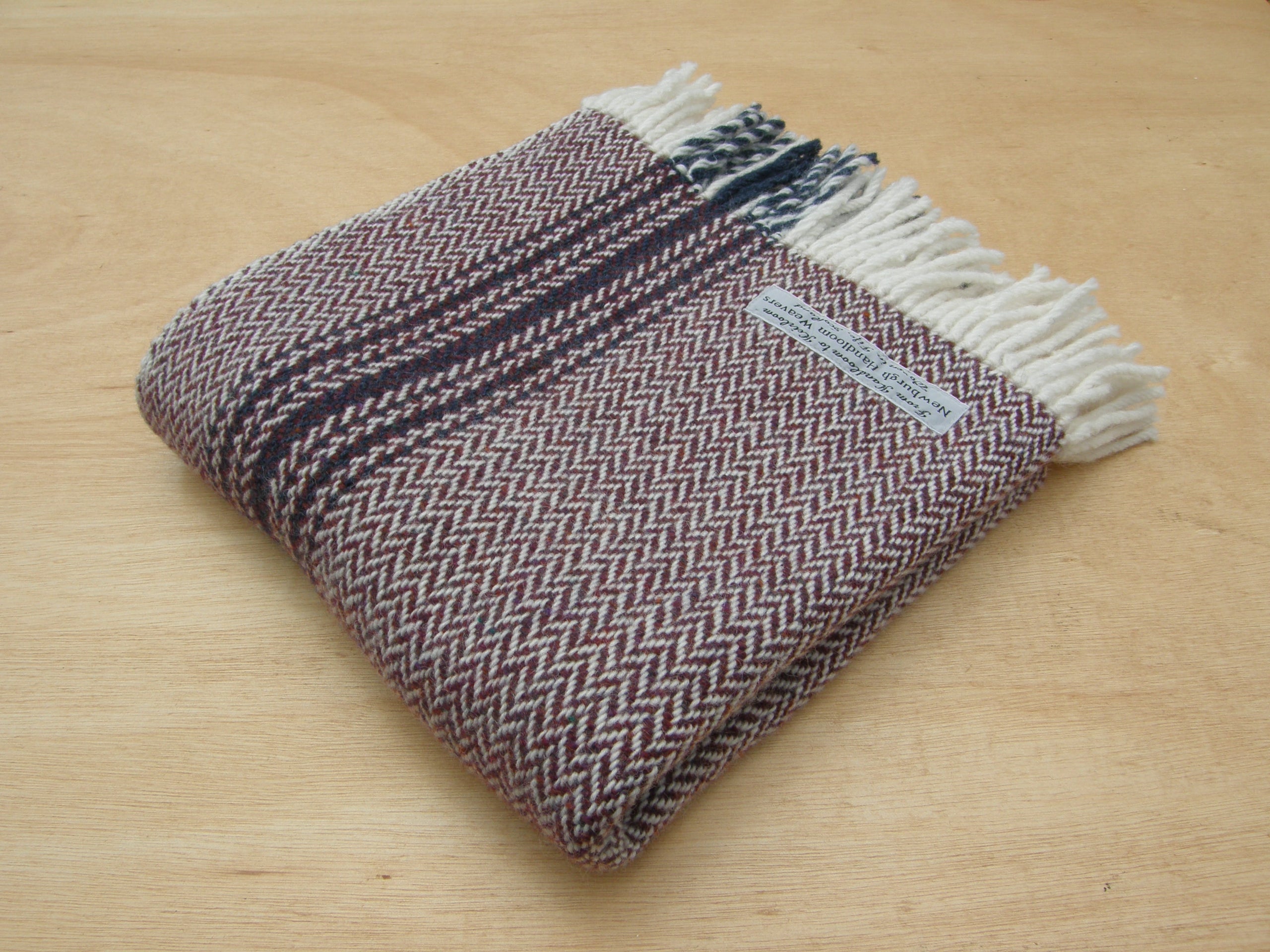 Purple Heather Herringbone Lap Blanket in Shetland Wool | Newburgh ...